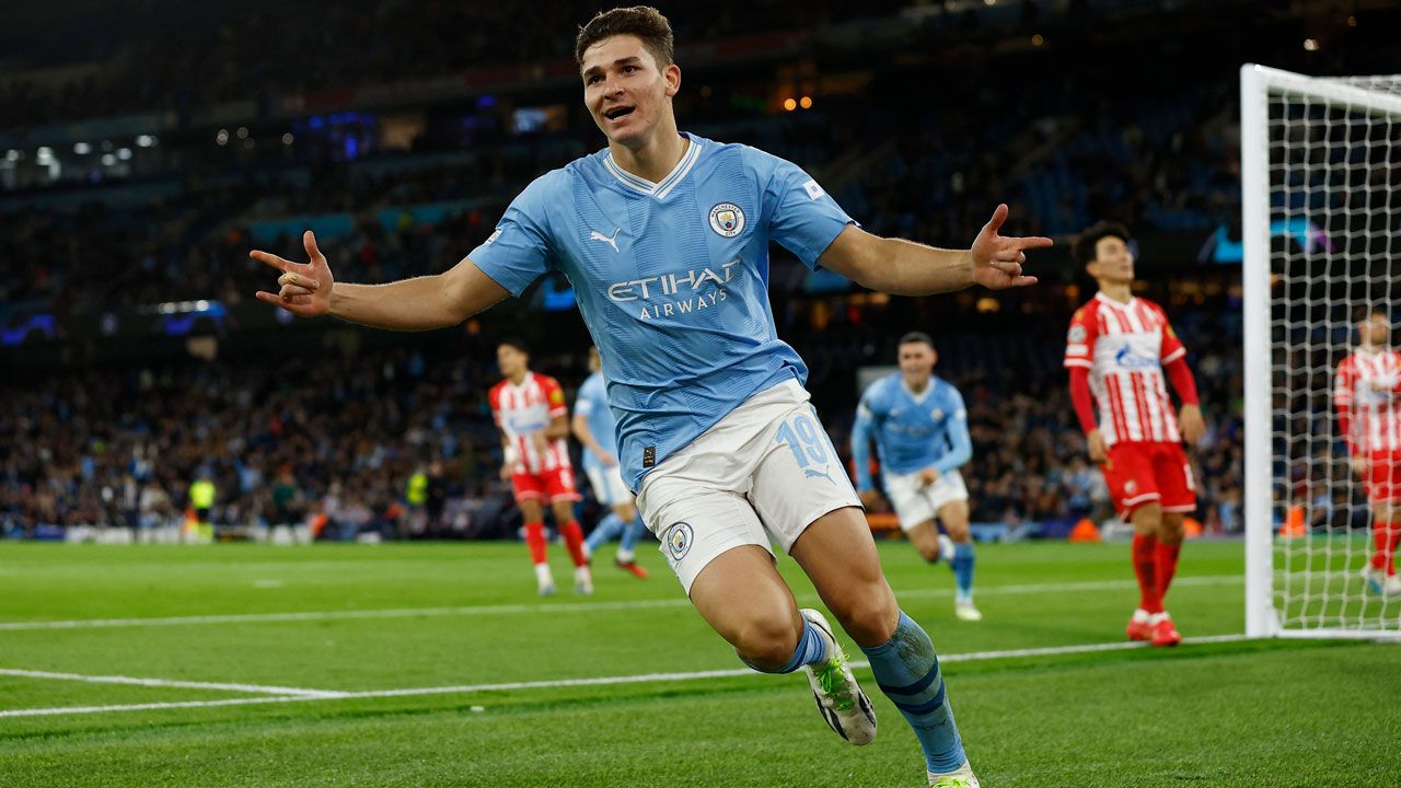 Gol histórico de Julián Álvarez con Manchester City en la Champions League